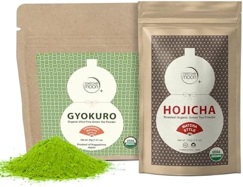 Amazon.com: Matcha Moon Gyokuro Organic Ceremonial Hojicha Powder Green ...