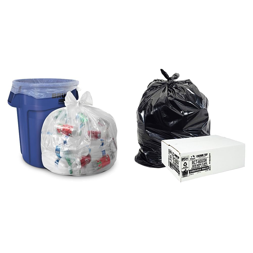Amazon.com: Aluf Plastics Clear Trash Bags, 33 Gallon, 1.5 MIL, 100 ...