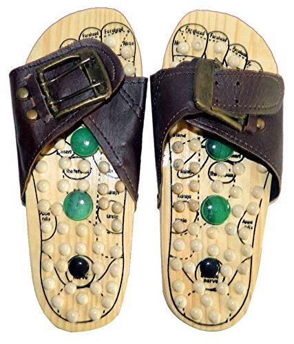 Wooden Acupressure Slippers,Wood Accu - Pressure Footwear - (Brown ...