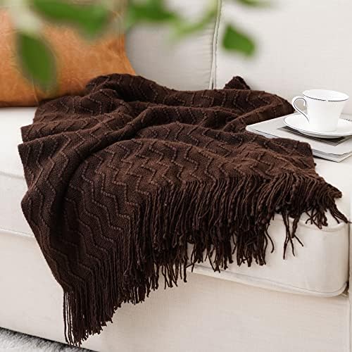 Amazon.com: Brown Cotton Throw Blanket - Chevron Pattern with ...