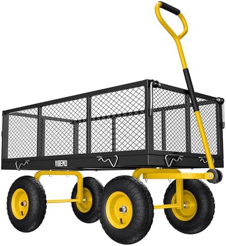 Amazon.com : Strongway Steel Yard Cart Jumbo Garden Wagon with ...