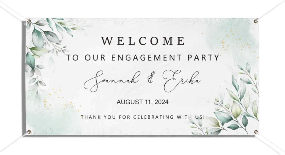 Amazon.com: UNIPROSIGNS Personalized Engagement Welcome Banner ...