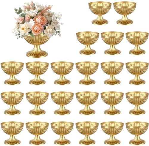 Amazon.com: Tableclothsfactory 7" Gold Glass Roman Style Wedding ...