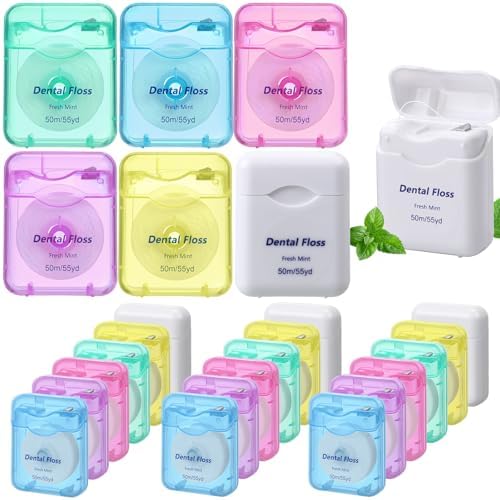 Amazon.com : Mimorou 24 Pack Dental Floss Bulk Travel Mint Flavored 50m ...
