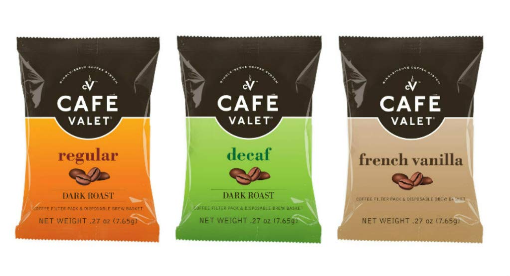 Amazon.com: Café Valet Single Serve Individually Wrapped Coffee Packs ...