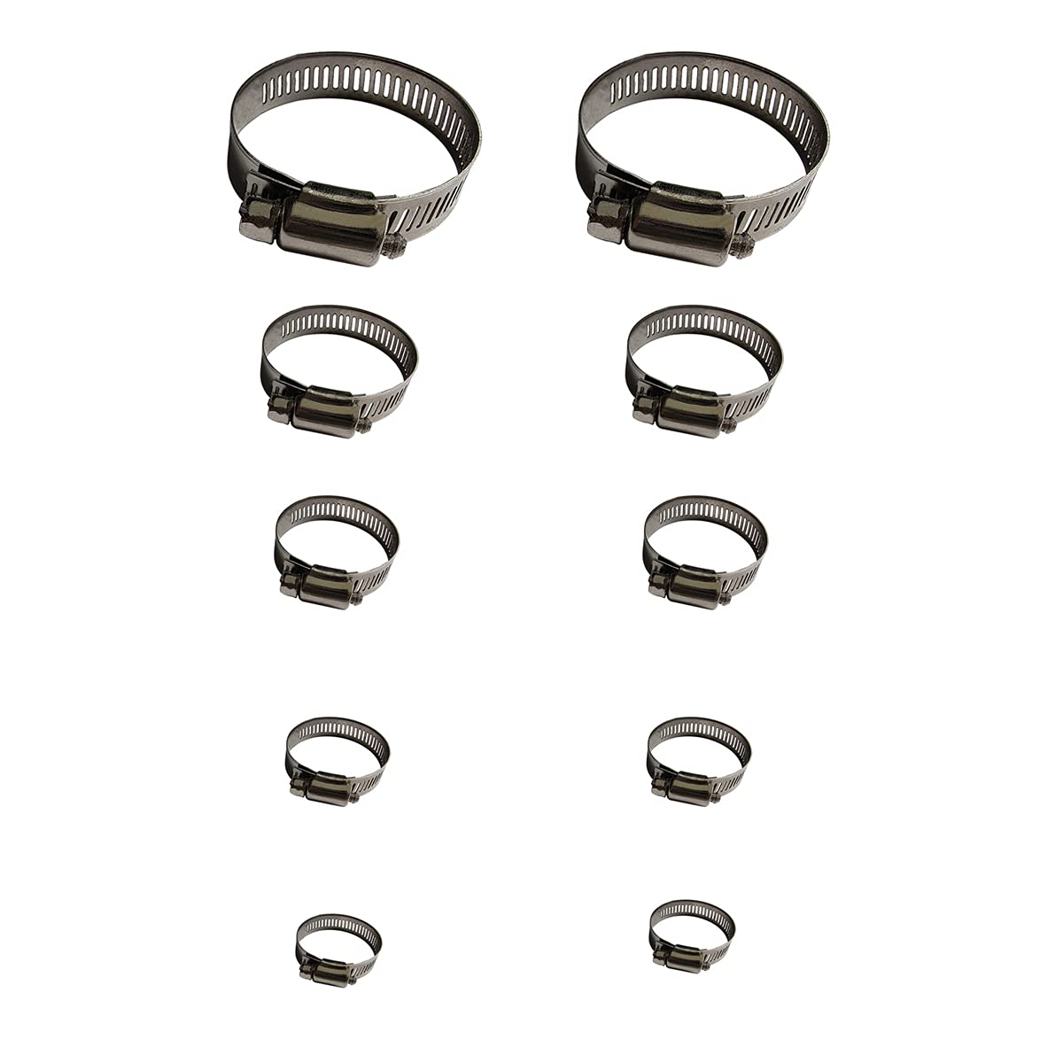 Snapklik.com : Hose Clamp, 10 Pack 304 Stainless Steel Adjustable 6 ...