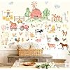 Amazon.com: Watercolor Farm Animal Wall Stickers Cartoon Animal Wall ...