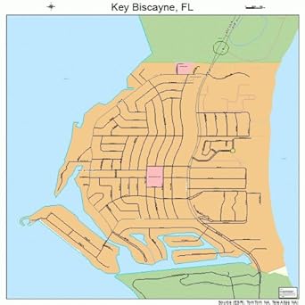 Amazon.com: Large Street & Road Map of Key Biscayne, Florida FL ...