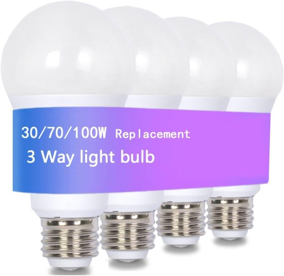 VVH 3-Way LED Light Bulb 3/7/10W - 30/70/100 Watt Equivalent, Soft ...