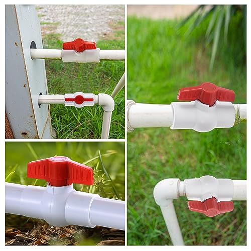 Snapklik.com : 3/4 PVC Ball Valve, 6PACK Red T-Handle Shut-Off Valve ...