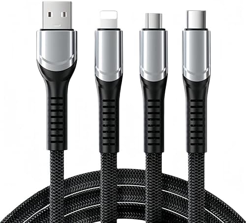 3 in 1 Charging Cable - 200W Power Super Fast Charger Cords Universal ...