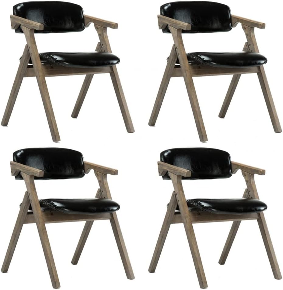 Amazon.com - LAKIQ Stackable Foldable Dining Chairs with Arms and Open ...