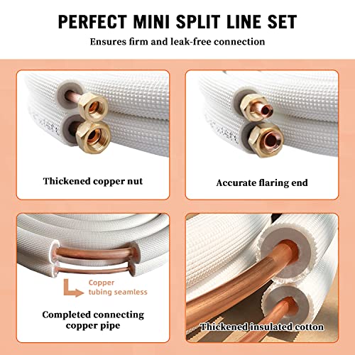 Snapklik.com : Wostore 25 Ft Line Set 1/4&1/2 Inch 3/8 PE For Mini ...