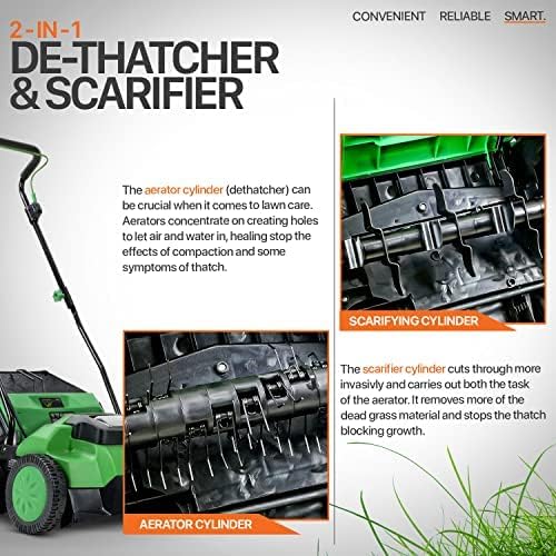 Review ApolloSmart 2-in-1 Walk-Behind Scarifier, Lawn Dethatcher Raker ...
