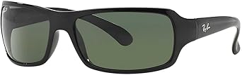 Amazon.com: Ray-Ban Men's RB4075 Rectangular Sunglasses, Black ...