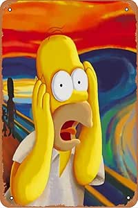 Amazon.com : Homer Simpson In The Scream Posters Retro Metal Signs ...