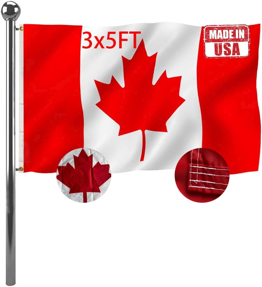 Amazon.com : Jayus Embroidery Canada Flags 3x5 Outdoor Double Sided ...