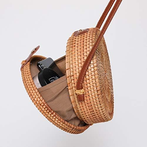Rattan Bags for Women - Handmade Wicker Woven Purse Handbag Circle Boho ...