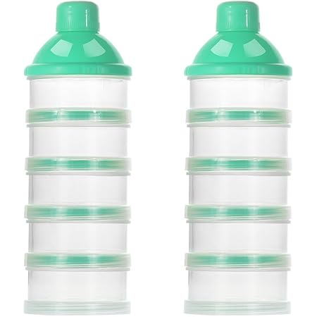Amazon.com : Accmor Baby Formula Dispenser, 5 Layers Stackable Formula Container, Milk Powder ...