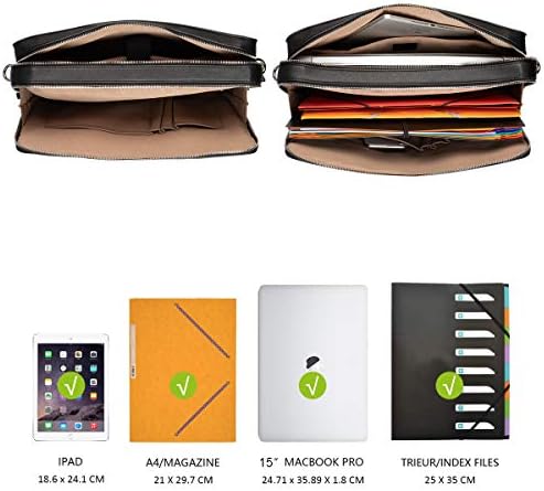 David Jones - Men's Business Briefcase Work Satchel - 13 Inch Laptop ...