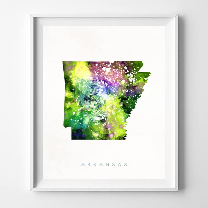 Amazon.com: Arkansas Watercolor Map Wall Art Poster Home Decor Print ...