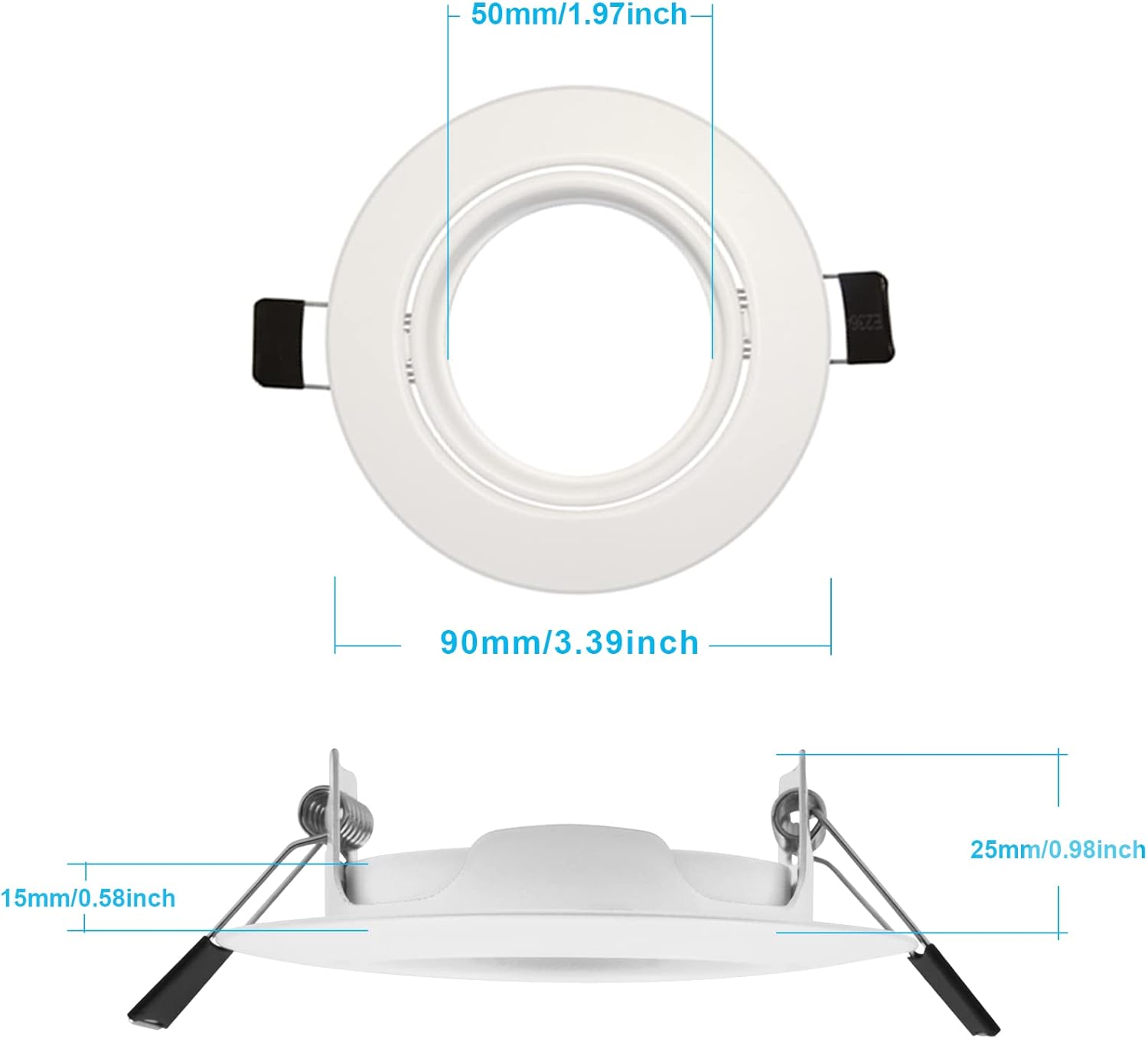 Modern GU10 Downlights for Ceiling, Round Matt White Metal Frame for ...