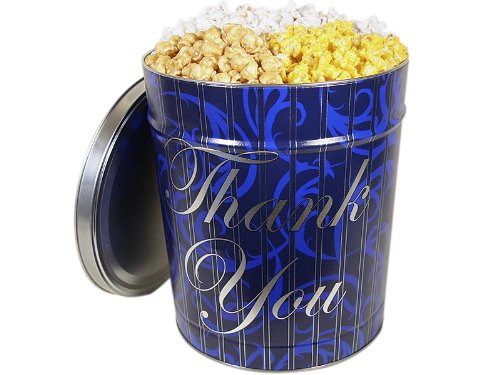 Amazon.com: Gourmet Thank You Popcorn Tin, 3-Way Popcorn Mix