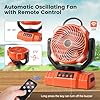 Amazon.com: Odoland Portable Camping Fan with LED Light, 30000mAh ...