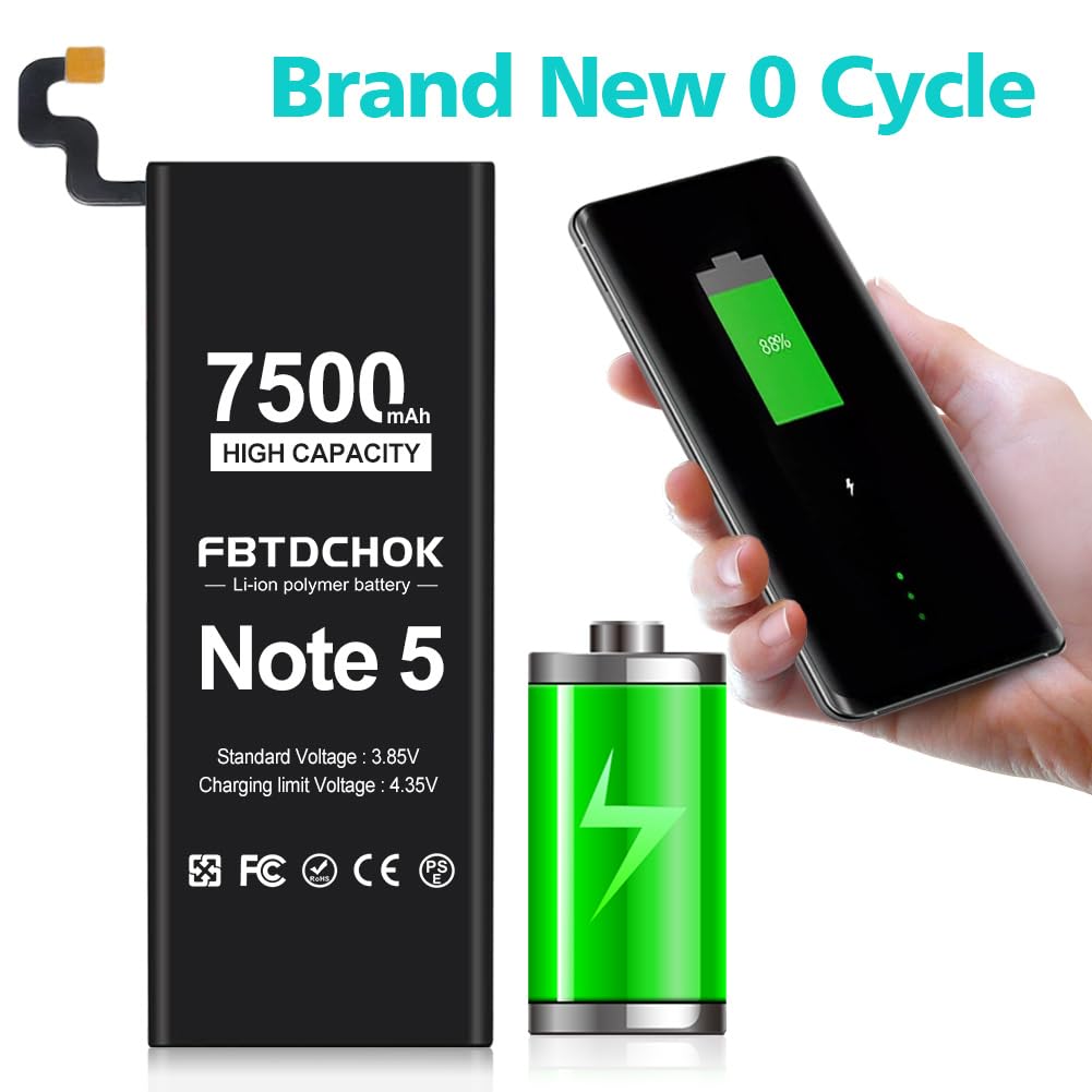 Snapklik.com : FBTDCHOK Upgraded Galaxy Note 5 Battery, 7500mAh Li ...