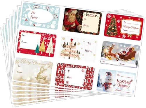 Amazon.com : Christmas Gift Tags Christmas Stickers Labels 135 Pcs ...