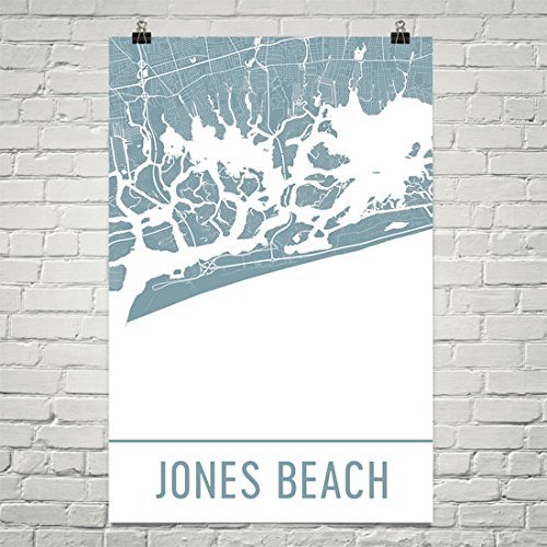 Jones Beach Map, Jones Beach Art, Jones Beach Print, Jones Beach NY ...