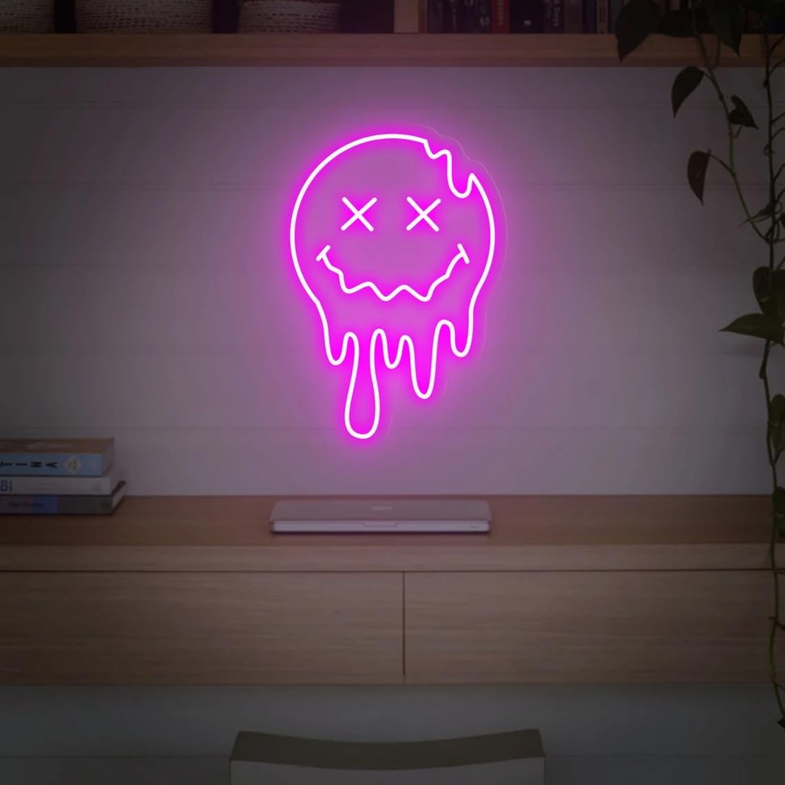 Amazon.com : Neonium Melting Smiley Face Neon Sign Bedroom Game Room ...