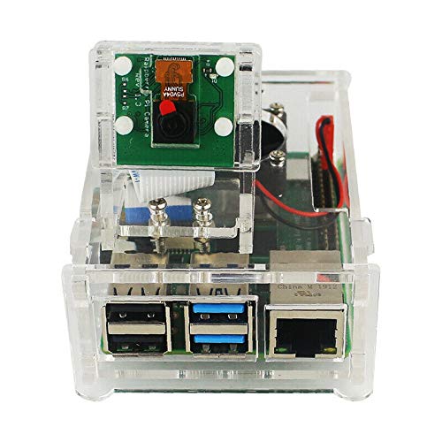 Clear Acrylic Case Enclosure Box with Camera Bracket for Raspberry Pi 4 ...
