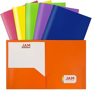Amazon.com : JAM PAPER Plastic 2 Pocket POP Folders - Durable School ...