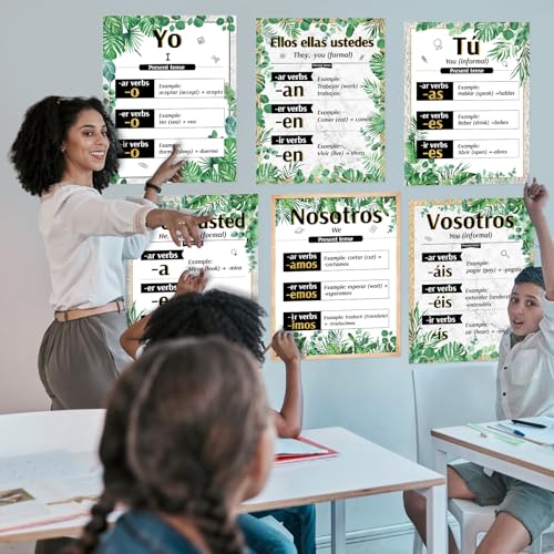 Snapklik.com : 6 Pcs Spanish Verb Conjugation Posters Eucalyptus ...