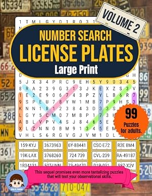 License Plates Word Search Puzzle Book - Volume One: Challenge Yourself ...