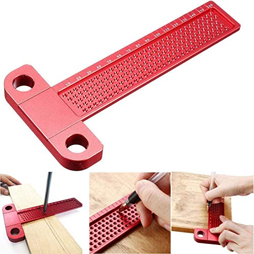Buy Woodworking Scriber T-type Ruler 160mm Hole Positioning Scribing ...