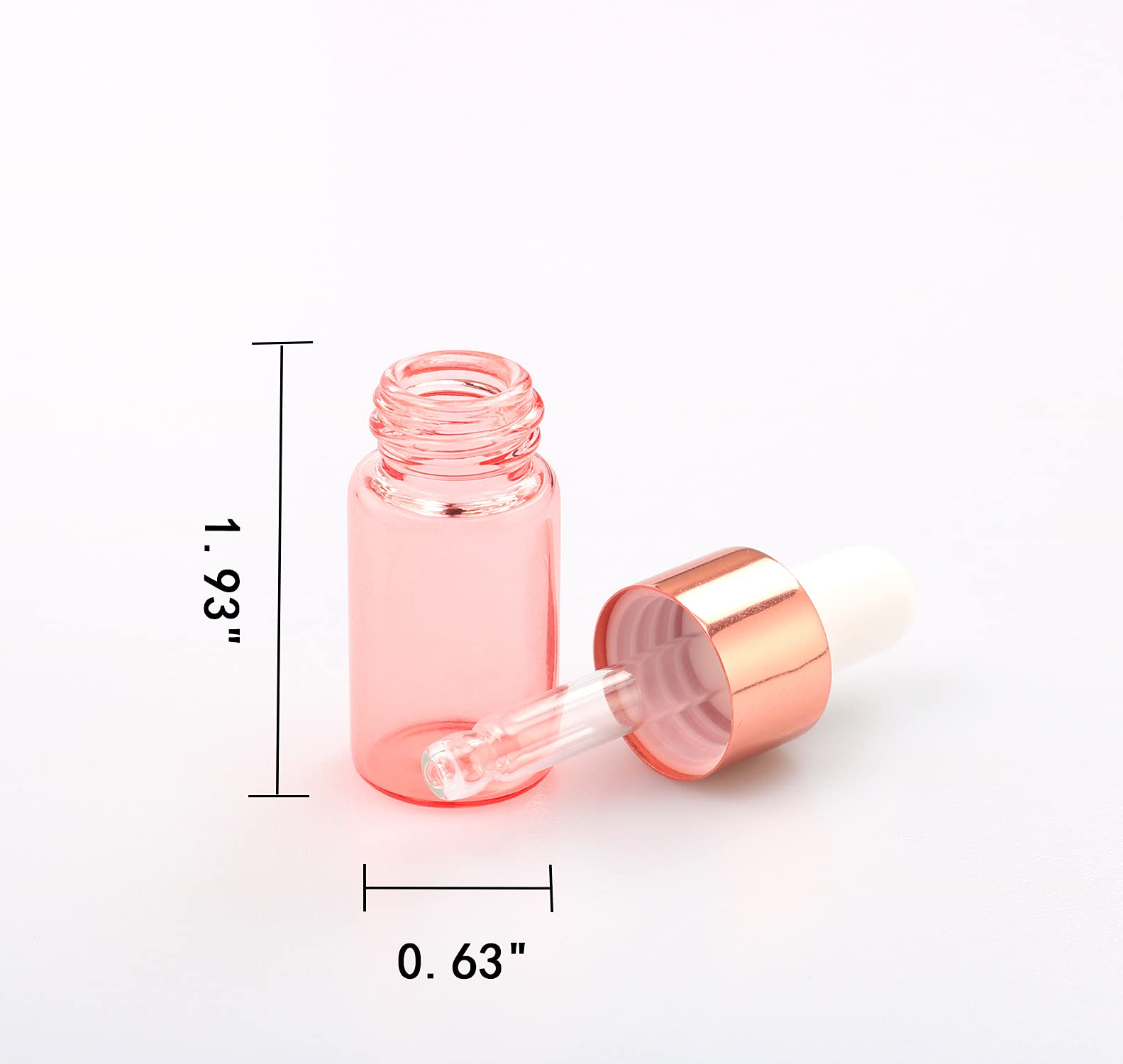 35 Pack,3ml Pink Sample Dropper Vial,Empty Glass Eye Dropper Bottle ...