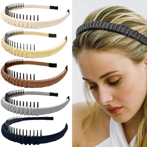 Amazon.com : SHEHARUHI 6 Pieces Non-Slip Plastic Headbands for Women ...
