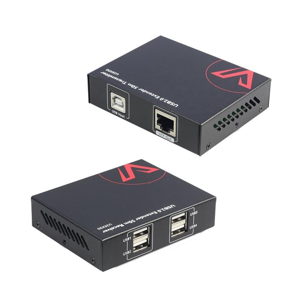 AV Access USB Extender Over Cat5e/6/6a/7 196ft/60M, 4 USB 2.0 Ports ...