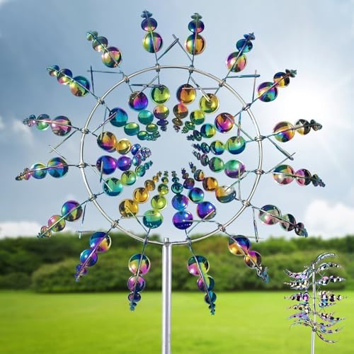 Amazon.com: Magical Metal Rotating Windmill, Stainless Steel Wind ...
