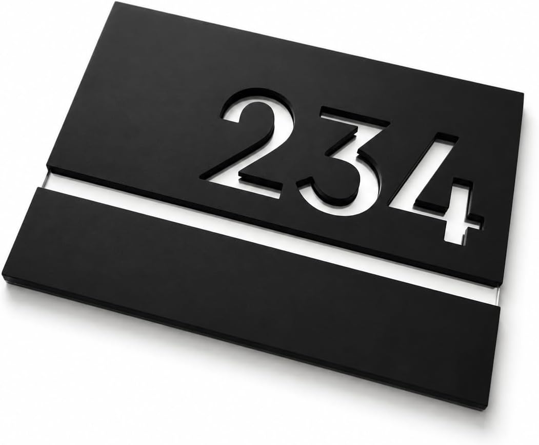 Amazon.com: ALLVIVIDART Custom Black Acrylic Hotel Room Number Sign ...