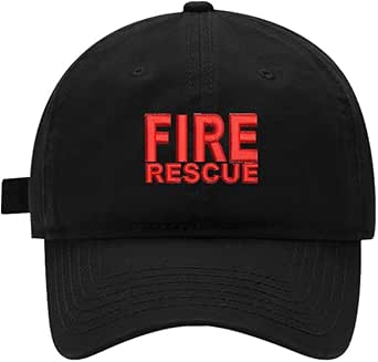 Mens Baseball Caps Fire Fighter Rescue Embroidered Adjustable Washed ...
