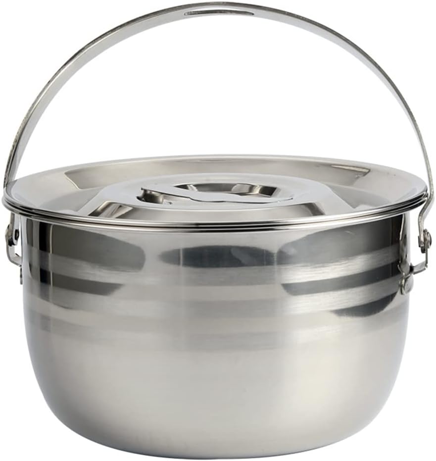 LIFKOME Stainless Steel Camping Pot with Lid Lifter Handle Camp ...