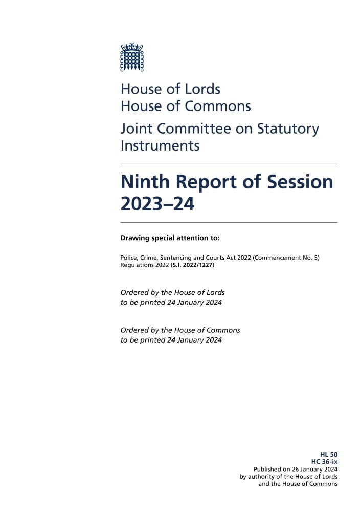 Joint Committee on Statutory Instruments 9th Report of Session 2023-24 ...