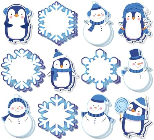 Amazon.com : Whaline 24Pcs Christmas Sticky Note 12 Designs Winter ...