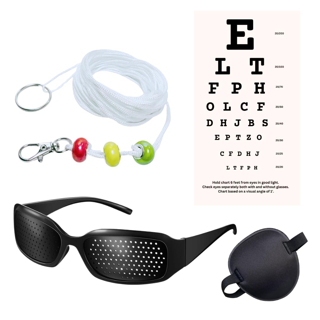 Buy Brock Beaded String, Eye Chart & Eye Patch - 10 Foot String with 3 ...