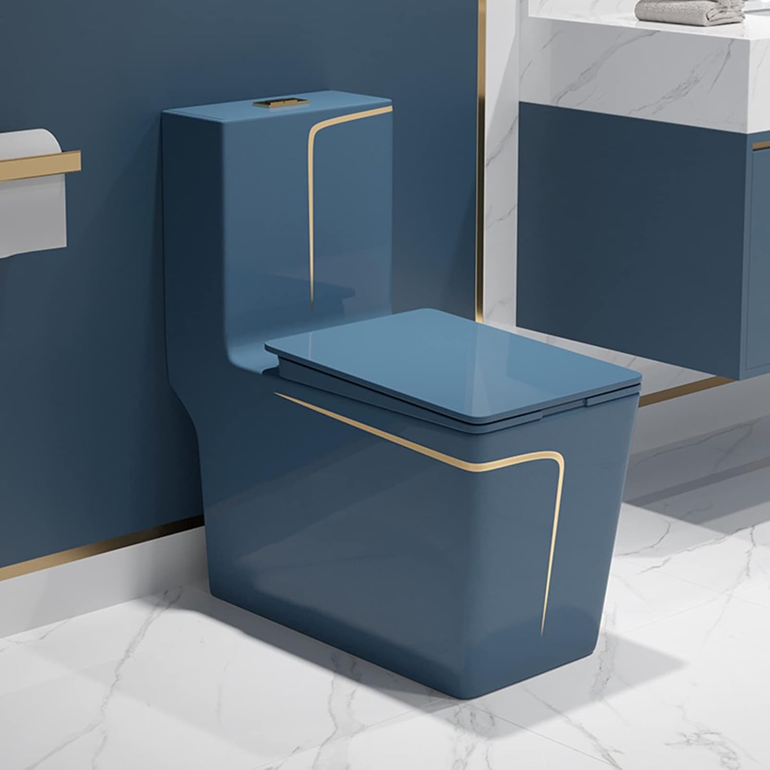 XOBODI WC Blu, WC Moderno E Minimalista in Ceramica Colorata, WC ...