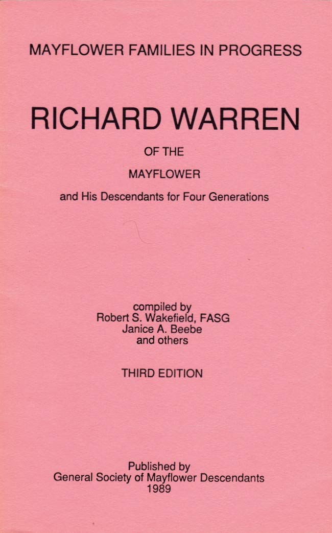 Mayflower Families In Progress: Richard Warren of the Mayflower; and ...