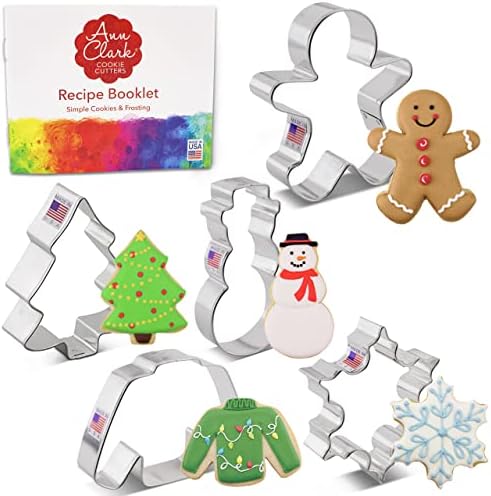 Amazon.com: Christmas Linzer Cookie Cutters 5-Pc. Set Made in USA by ...